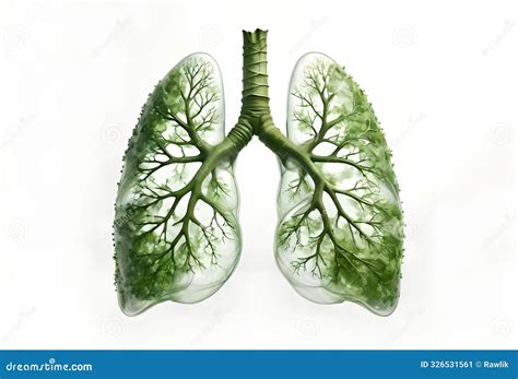 Translucent Clean Human Lungs And Green Forest Foliage Stock Image