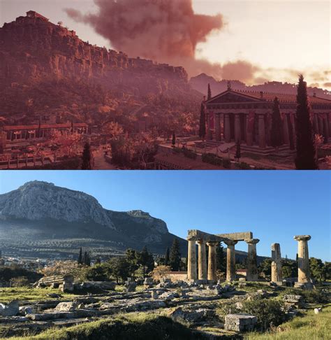 Assassins Creed Odyssey Greece Comparison To Real Life Together In