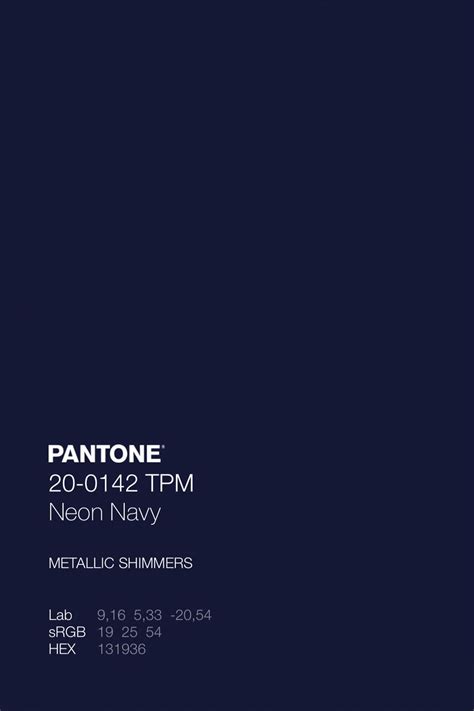 PANTONE ТРМ Neon Navy Color Code Pantone color guide Pantone palette Pantone colour