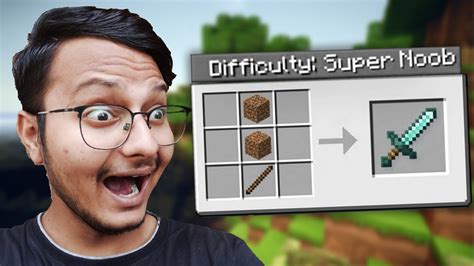 Minecraft But There Is Super Noob Difficulty 😂 Youtube