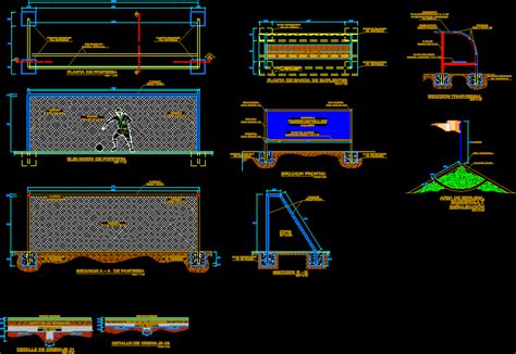 Synthetic Grass Court Furniture Dwg Section For Autocad • Designs Cad