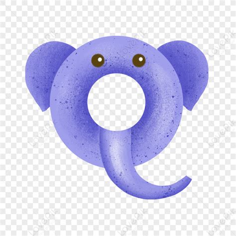 그라디언트 보라색 긴 코 만화 일러스트 둥근 코끼리 머리일주아름다운 Png 일러스트 무료 다운로드 Lovepik