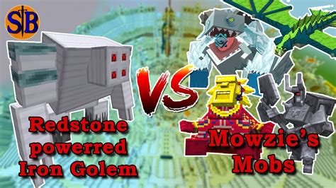 Redstone Powered Iron Golem Vs Mowzies Mobs Minecraft Mob Battle