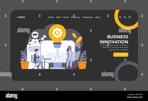 Business Innovation Night Or Dark Mode Web Or Landing Page A Modern