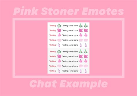 Pink Stoner Twitch Discord Emotes 420 Cute Stoned Lighter Stream