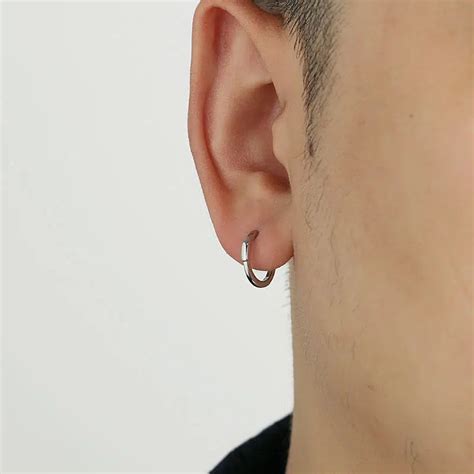 Sterling Silver Hoop Earrings Stud Hoop And Cross Earrings For Men