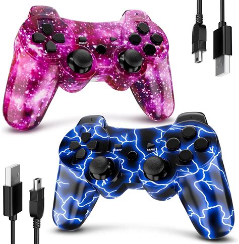 Amazon Bowei Ps3 Controller Wireless 2 Pack Double Shock Gamepad For Playstation 3 Remotes