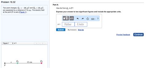 Solved Two Point Charges Q1 38 Mu C And Q2 48 Mu C