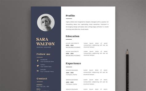 Minimalist Resume CV Design Template TemplateMonster