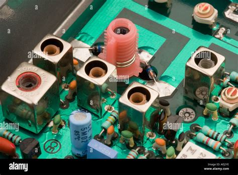 Rf Coils Of Different Types On A Radio Receiver Circuit Board Stock