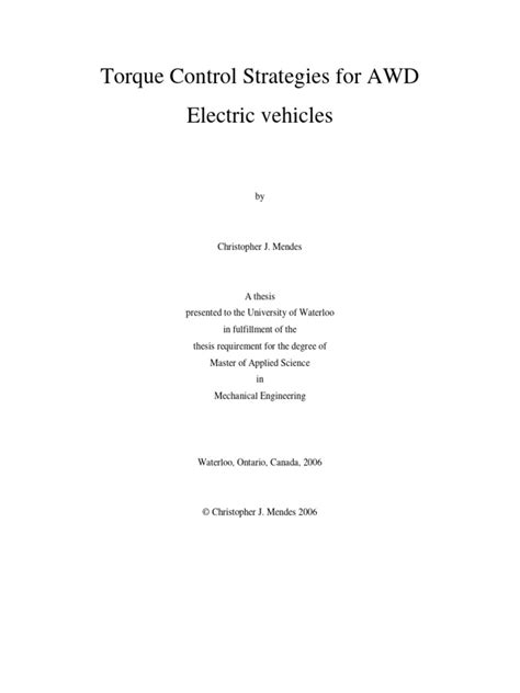 Thesis For Formatting Review Revised Pdf Hybrid Electric Vehicle