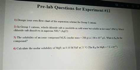 Solved Pre Lab Questions For Experiment 12 1 Design Your