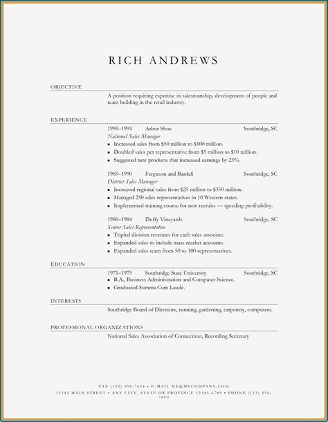 Free Marketing Resume Templates Word Template 1 Resume Examples