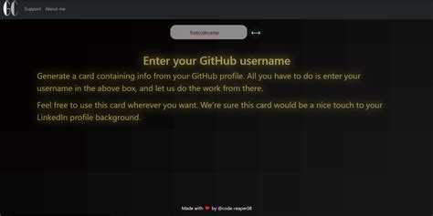 Github Code Reaper G Card Generate A Card Containing Info From