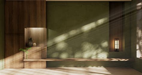 그린 모던 룸 인테리어 와비사비 스타일과 소파 및 장식 일본인3d 렌더링 0명에 대한 스톡 사진 및 기타 이미지 0명 3