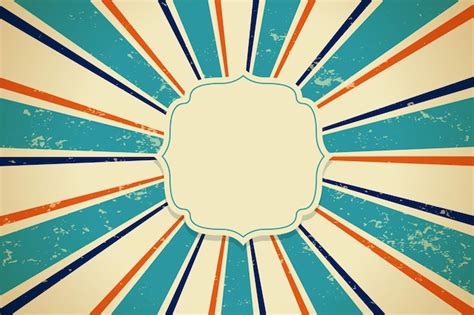 Free Vector Classic Sunburst Rays Pattern Background With Empty Frame