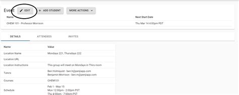 Editing An Event Penji
