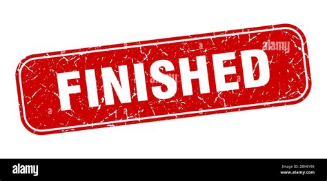 Finished Stamp Finished Square Grungy Red Sign Stock Vector Image