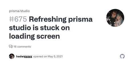 Refreshing Prisma Studio Is Stuck On Loading Screen Issue Prisma Studio GitHub
