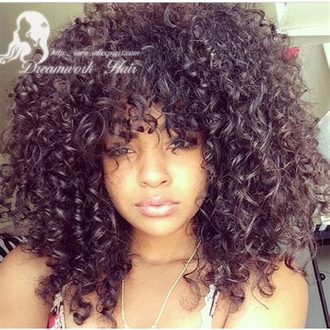 Natural Brazilian Curly Wigs With Bangs Human Hair Kinky Curly Lace Front Wigs Natural Hairline