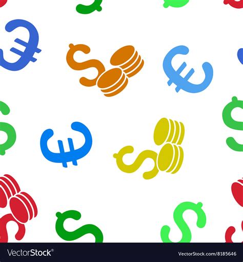 Coins Money Seamless Flat Pattern Royalty Free Vector Image