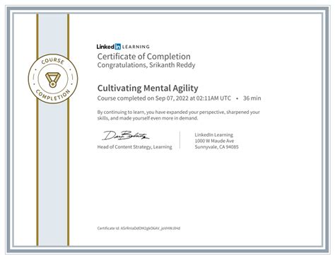 Srikanth Reddy On Linkedin Certificate Of Completion