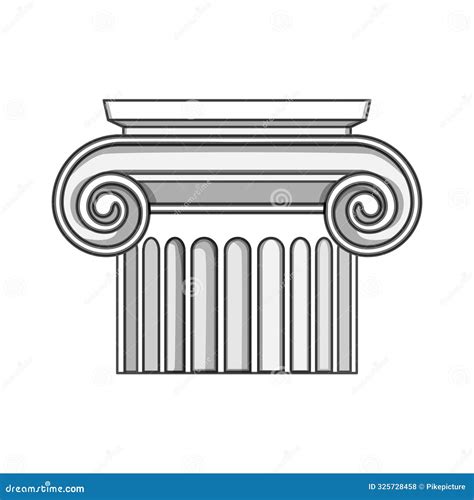 Marble Column Ancient Cartoon Vector Illustration Stock Illustration