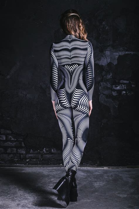 Bodysuit Women Cyberpunk Clothing Rave Outfit Psychedelic Etsy