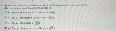 Solved B ﻿write The Set Of Natural Numbers Greater Than 20
