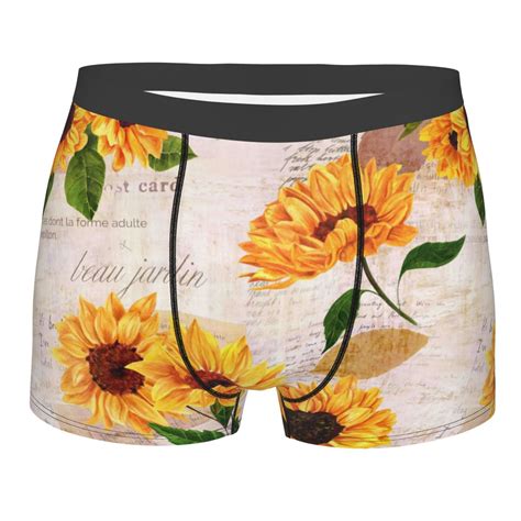 Disketp Sunflower Mens Boxer Briefs Soft And Breathable Cotton