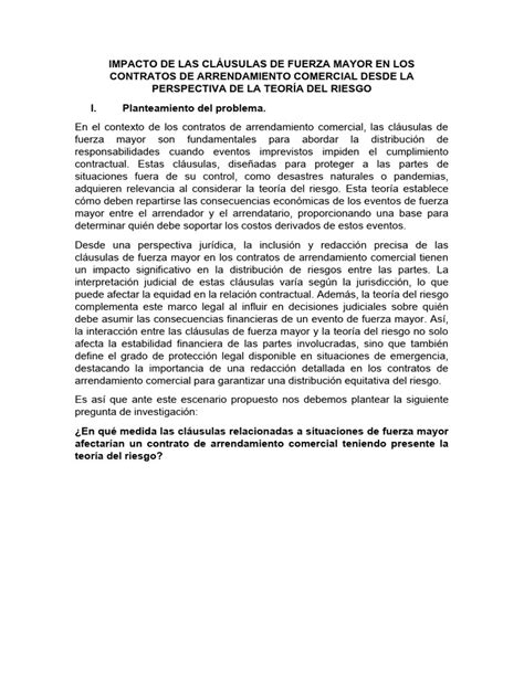 Impacto De Las Cláusulas De Fuerza Mayor En Los Contratos De