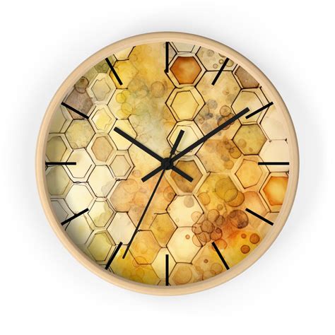 Honey Comb Wall Clock Honey Comb Clock Item 3101 Honey Bee Decor Unique Contemporary Clock