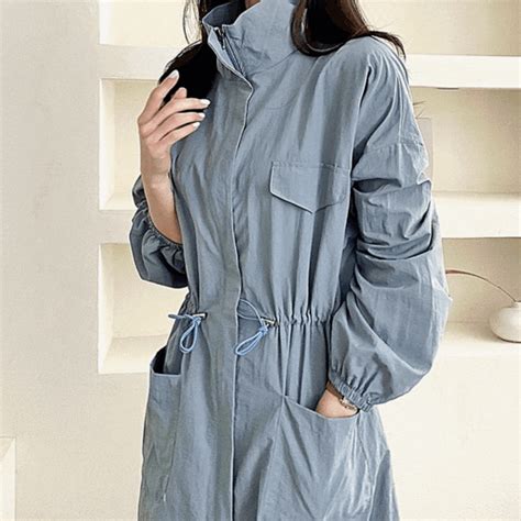 330pm 봄트렌치바람막이 오버핏 55 99 윈드브레이커 스트링 점퍼 빅사이즈 사파리 집업 야상 하이넥 롱자켓 경량 코트 간절기