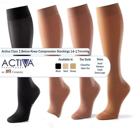 Activa Class 1 Below Knee Compression Hoisery 14 17mmhg