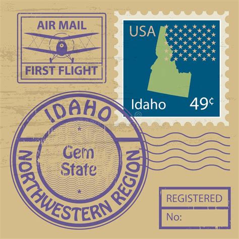 Stamp Set With Name Of Idaho Stock Vector Illustration Of Dirty