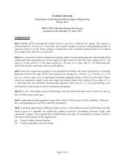 MECH 3002 Assignment 4 2021 Pdf MECH 3002 Machine Design And Practice Assignment Due Monday 12