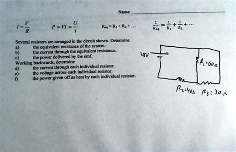 Solved Name I P Vi 4 Ro Ri Rz 1 Req R Several Resistors Arc Arrangcd In The