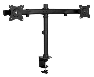 Mount It Free Standing Dual Monitor Stand Double Arm Desk Mount Fits Two Inch