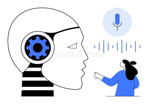 Ai And Voice Interaction With Human Communication Concept Stock Vector