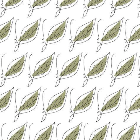 Fondo Simple Con Hojas Dibujadas A Mano Vector Premium