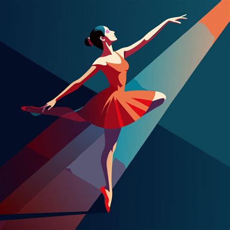 A Woman In A Red Dress Is Dancing On A Beam Premium Ai Generated Vector