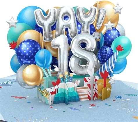 Liif Blue Balloons 18th Birthday Card Happy 18 Birthday