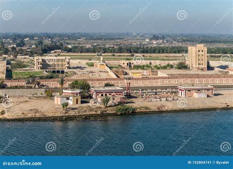 Landscape On The Suez Canal Egypt Africa Editorial Photo Image Of