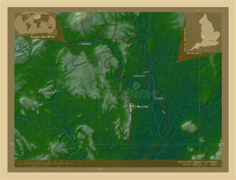 Malvern Hills England Great Britain Physical Labelled Point Stock