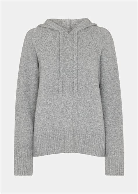 Grey Textured Hooded Sweater Whistles Whistles Uk