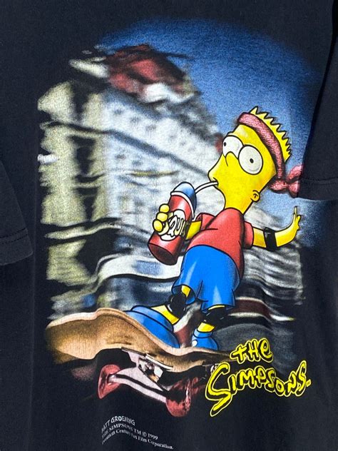 Vintage 90s Vintage 1999 The Simpsons Bart Skate T Shirt In Black Grailed