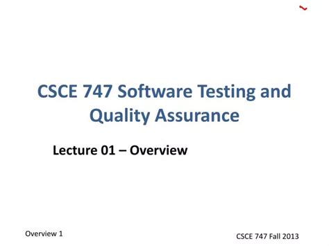 Ppt Csce 747 Software Testing And Quality Assurance Powerpoint