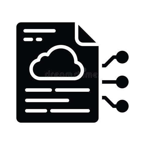 Digital Cloud Vector Solid Icon Design Illustration Cloud Computing Symbol On White Background