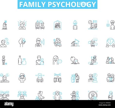 Ensemble Dicônes Linéaires De Psychologie De Famille Attachement