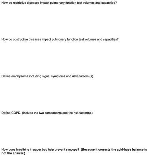 How Do Restrictive Diseases Impact Pulmonary Function Test Volumes And